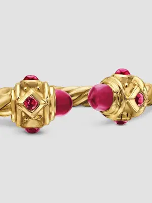 David Yurman Renaissance Open Ring In 18k With Gemstones - Ruby