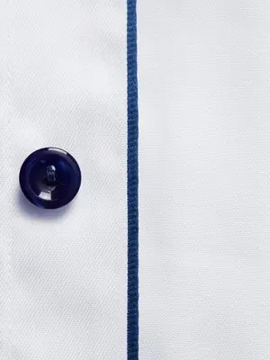 Eton Slim-fit Twill Dress Shirt With Navy Details