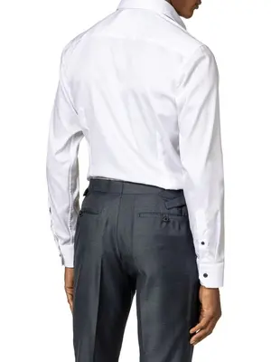 Eton Slim-fit Twill Dress Shirt With Navy Details