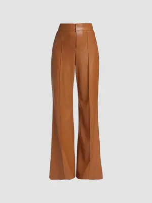 Alice + Olivia Dylan Wide-leg Vegan Leather Pants - Camel