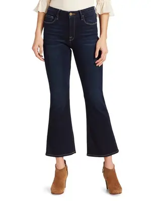 FRAME Le Crop Mid-rise Stretch Boot-cut Jeans
