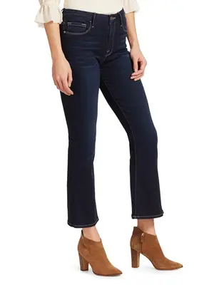 FRAME Le Crop Mid-rise Stretch Boot-cut Jeans