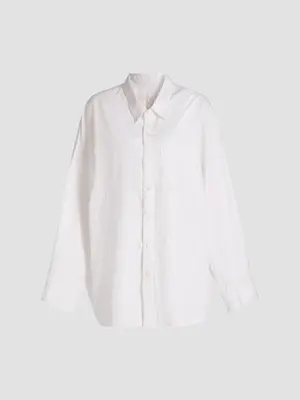 R13 Drop Neck Oxford Shirt - White