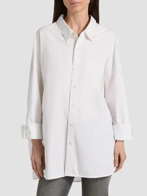 R13 Drop Neck Oxford Shirt - White