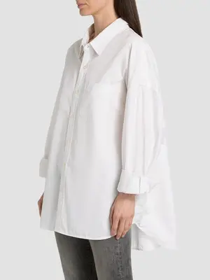 R13 Drop Neck Oxford Shirt - White
