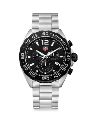 Tag Heuer Formula 1 43mm Stainless Steel Quartz Chronograph Bracelet Watch - Black