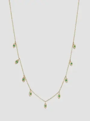 SYDNEY EVAN 14k Yellow & Emerald Marquise Charm Necklace - Gold