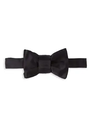Charvet Silk Satin Bow Tie - Black