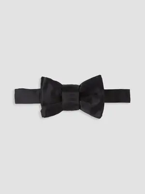 Charvet Silk Satin Bow Tie - Black