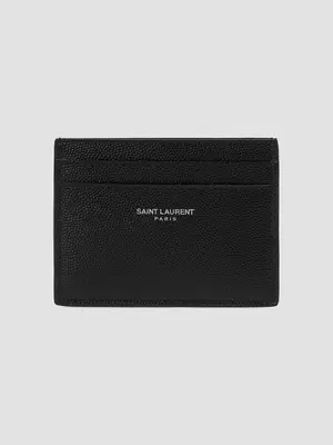 Saint Laurent Grain Leather Card Case - Black