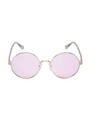 Chloé 56mm Round Sunglasses With Clip-on Aviator Lenses