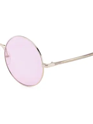 Chloé 56mm Round Sunglasses With Clip-on Aviator Lenses