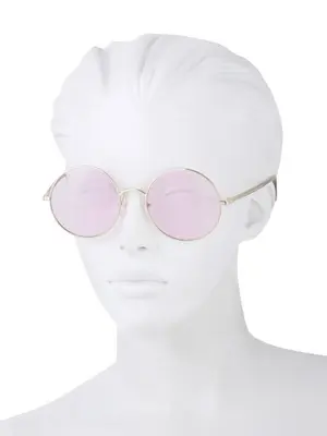 Chloé 56mm Round Sunglasses With Clip-on Aviator Lenses
