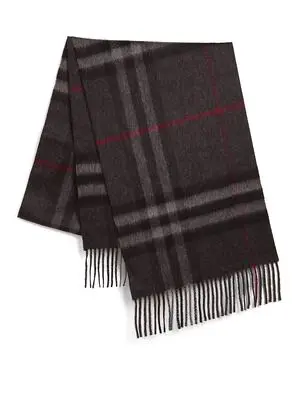 Burberry The Classic Giant Check Cashmere Scarf Charcoal Plaid