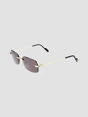 Cartier Core Range 58mm Rectangular Sunglasses - Gold