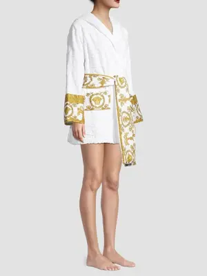 Versace Barocco Wrap Robe - Bianco