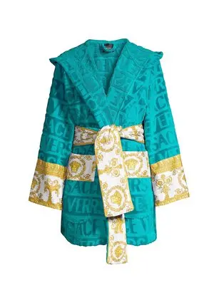 Versace Barocco Wrap Robe Capri Blue