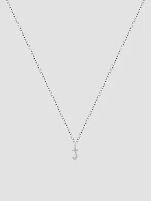 Meira T 14k White Gold Diamond Intial Pendant Necklace - Initial J