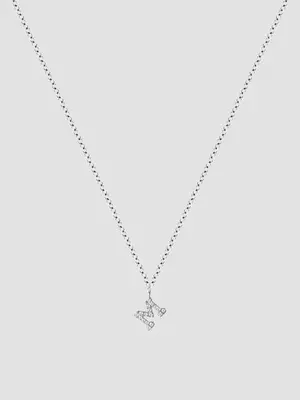 Meira T 14k White Gold Diamond Intial Pendant Necklace Initial M