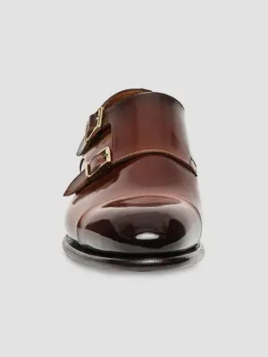 Santoni Ira Double Monk Strap Leather Dress Shoes