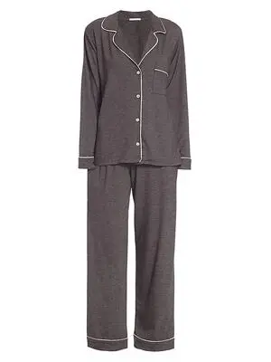Eberjey Gisele Long Pajama Set Charcoal Heather