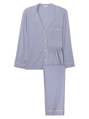 Eberjey Gisele Long Pajama Set Light Orchid Ivory