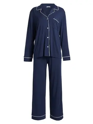 Eberjey Gisele Long Pajama Set Navy Ivory