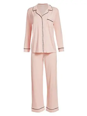 Eberjey Gisele Long Pajama Set Sorbet Black