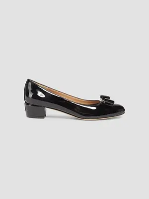FERRAGAMO Vara 45mm Patent Leather Pumps Black