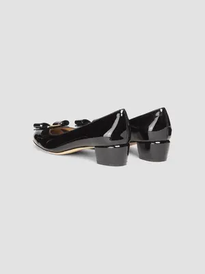 FERRAGAMO Vara 45mm Patent Leather Pumps - Black