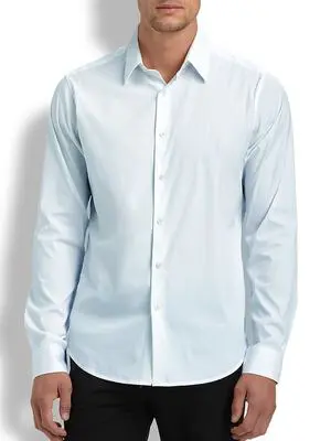 Theory Sylvain Wealth Poplin Long-sleeve Shirt Blue