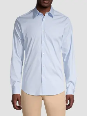 Theory Sylvain Wealth Poplin Long-sleeve Shirt - Olympic