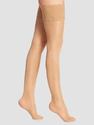 Wolford Satin Touch 20 Denier Evening Thigh Highs - Gobi