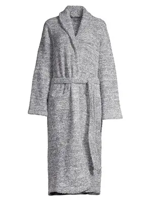 Barefoot Dreams The Cozychic Heathered Robe Graphite White