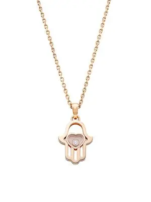 Chopard Happy Diamonds Hamsa Hand Diamond & 18k Pendant Necklace - Rose Gold