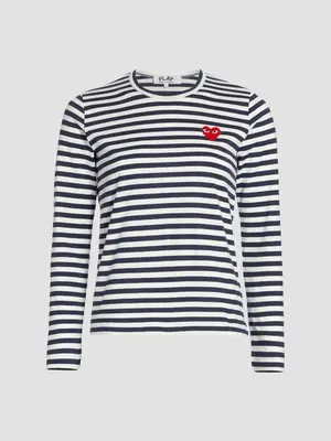 Play Comme Des Garcon Long-sleeve Striped T-shirt - Navy White