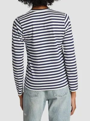 Play Comme Des Garcon Long-sleeve Striped T-shirt - Navy White