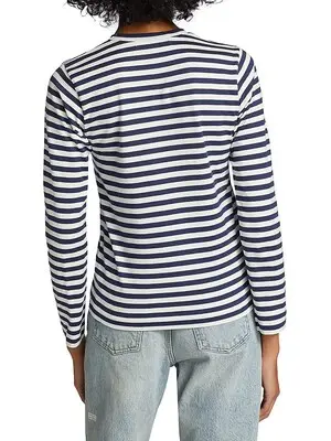 Play Comme Des Garcon Long-sleeve Striped T-shirt - Navy White