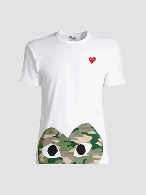 Play Comme Des Garcon Camo Heart Play T-shirt - White