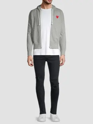 Play Comme Des Garcon Play Zip Hooded Sweater
