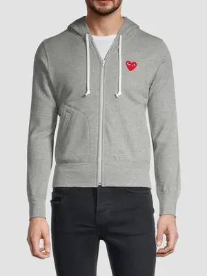 Play Comme Des Garcon Play Zip Hooded Sweater