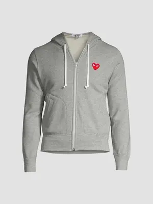 Play Comme Des Garcon Play Zip Hooded Sweater - Grey