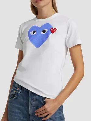 Play Comme Des Garcon Double Heart T-shirt