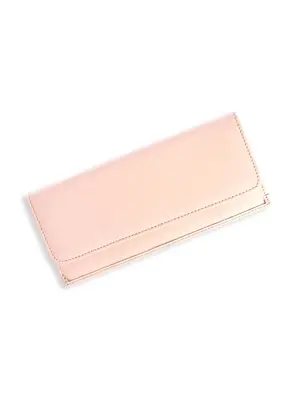 ROYCE NEW YORK Rfid-blocking Leather Clutch Wallet - Light Pink