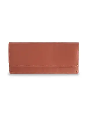 ROYCE NEW YORK Rfid-blocking Leather Clutch Wallet Tan