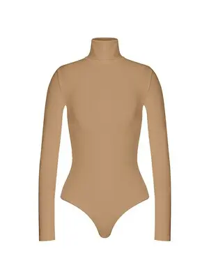 Wolford Colorado Turtleneck Bodysuit Caramel
