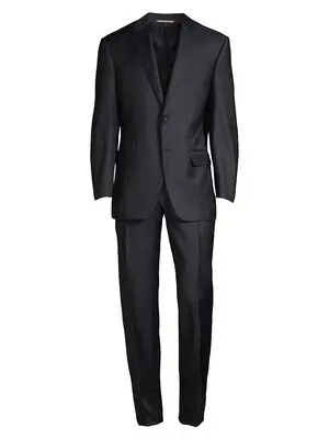 Canali Wool Two-button Suit - Navy