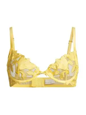 FLEUR DU MAL Lace Plunge Demi Bra Daffodil