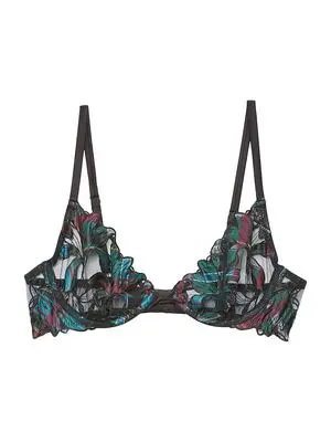 FLEUR DU MAL Lace Plunge Demi Bra Fall Plaid