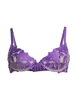 FLEUR DU MAL Lace Plunge Demi Bra Pansy